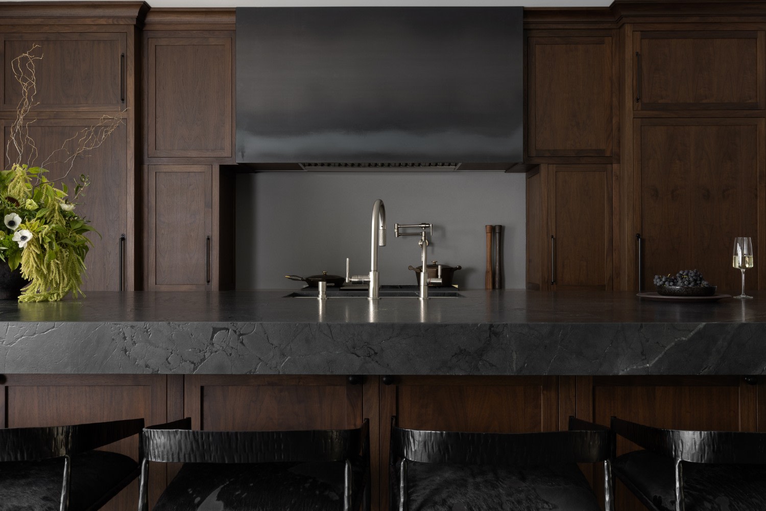 Moody and Dramatic Walnut Cottage Kitchen - Chervin Kitchen & Bath ...