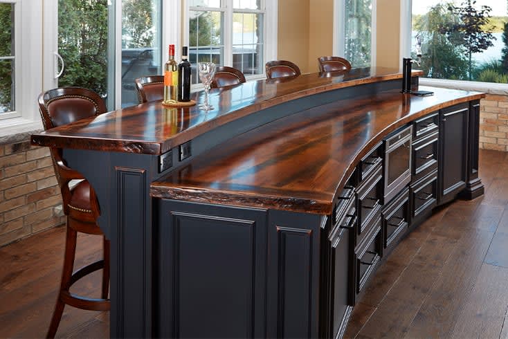 Sandy Shore | Black Traditional Rustic Cottage Bar | Chervin Kitchen ...